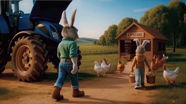 «Как хитрый Лис с Зайцами урожай делил» — отрывок