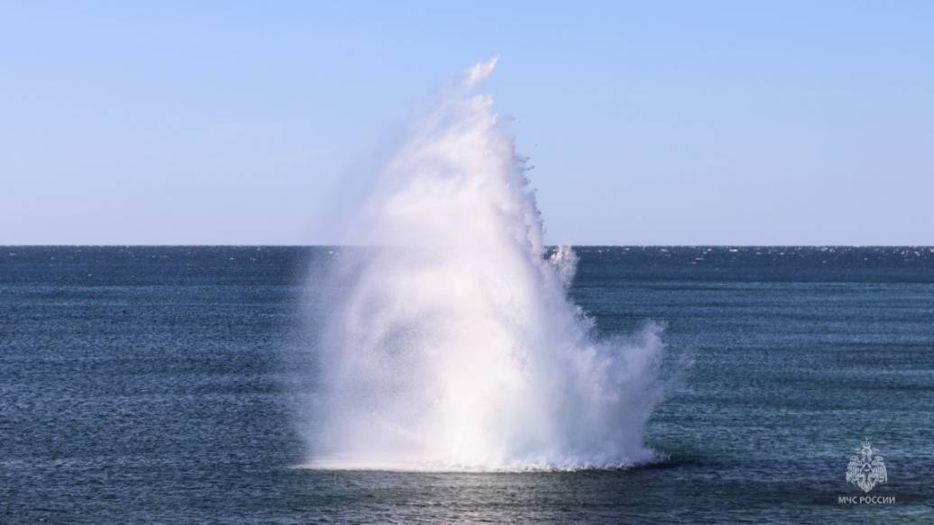 Авиабомбу времён ВОВ массой 50 килограммов уничтожили у берегов Севастополя сотрудники МЧС России
