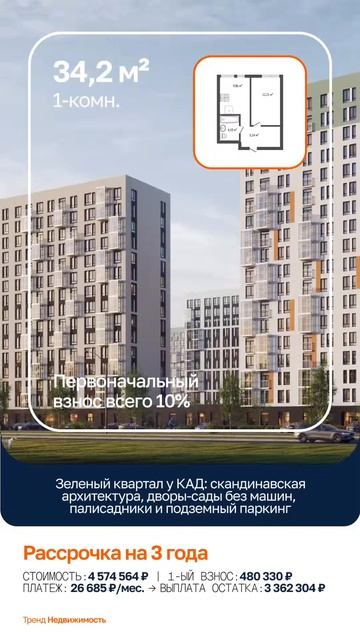 Квартиры в новых домах от застройщика с рассрочкой и минимальным взносом 10% в Санкт-Петербурге