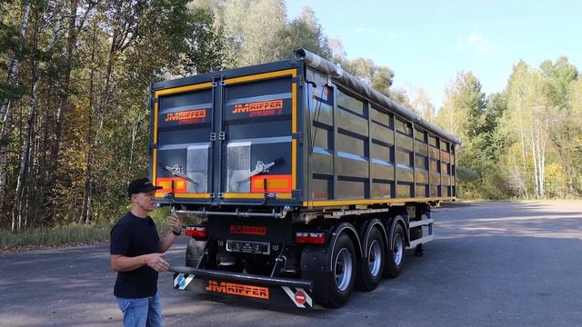 JM Kipper STRONG 3 Объем 40 м3 Видеообзор трехосного самосвального полуприцепа со стальным кузовом