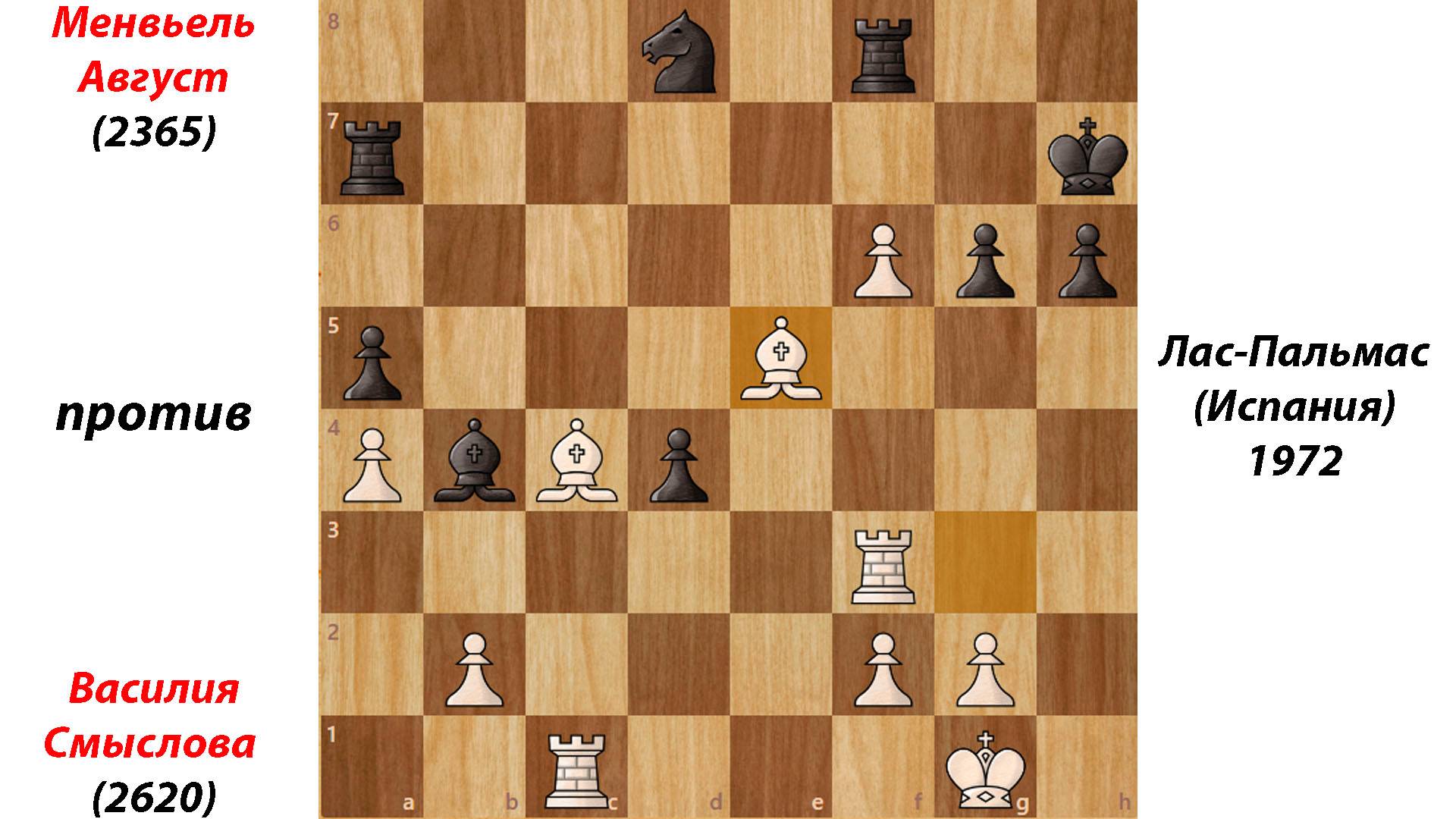 Менвьель Лакуррель Август против Василя Смыслова, Лас-Пальмас (Испания), 1972.