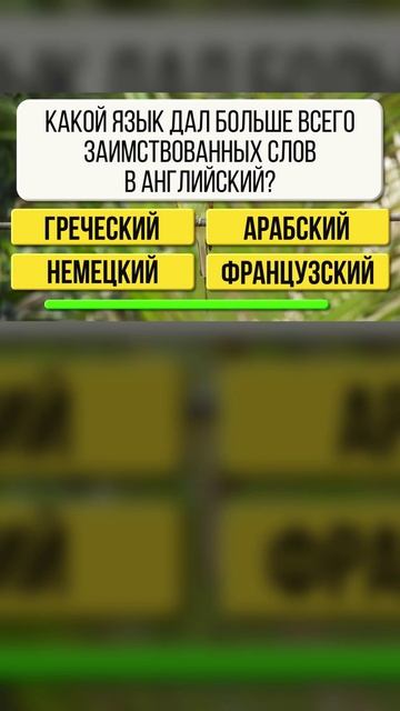 Какой язык дал больше всего заимствованных слов в английский? - Тест 37