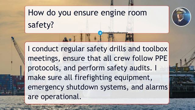 Interview of the Chief Engineer на английском. Английский для моряков