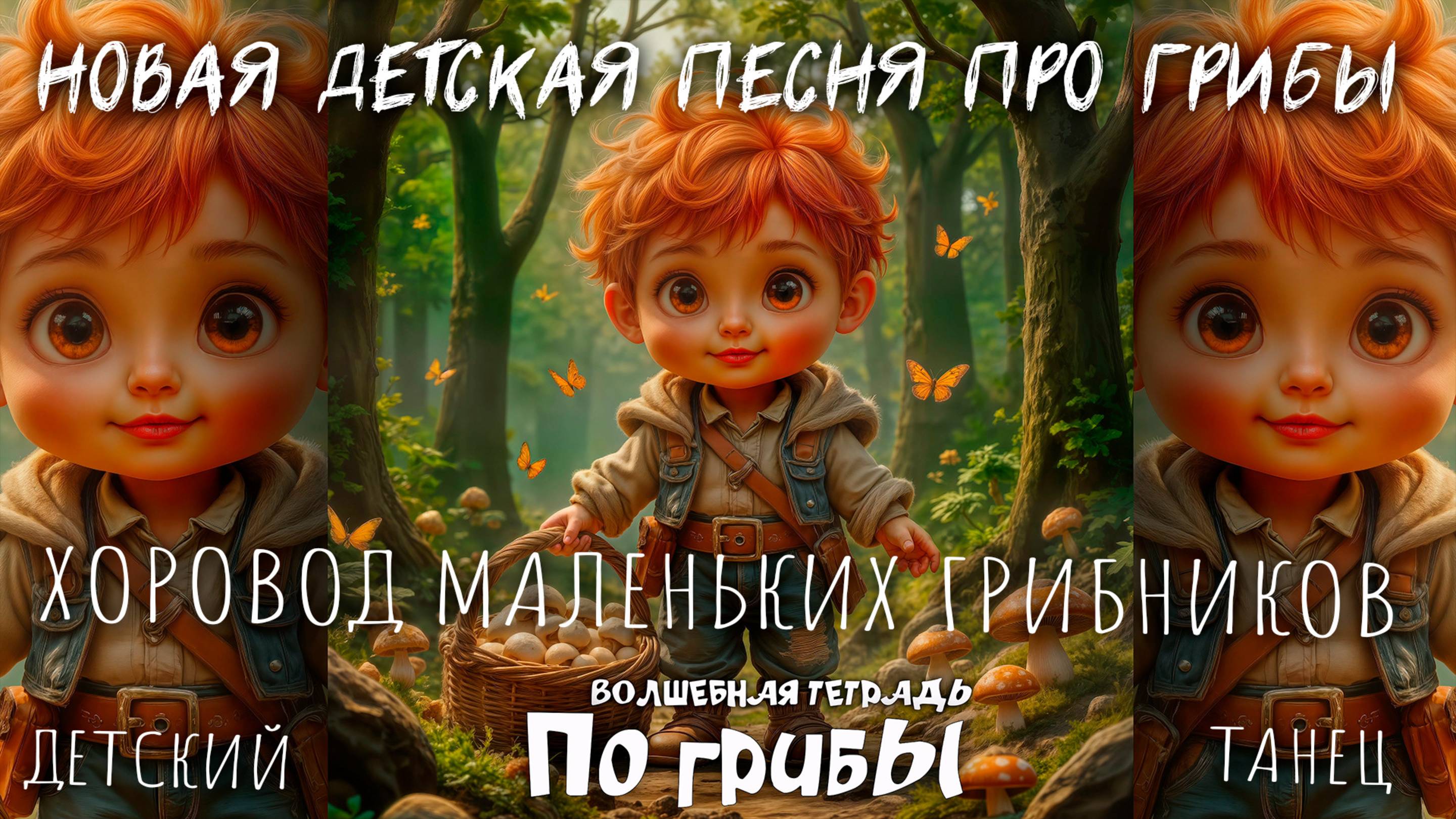 Волшебная тетрадь. "По грибы". Новая детская песня про грибы. Детский танец - хоровод грибников.