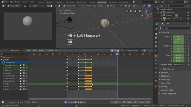 Лист анимации - Основы Blender 40
