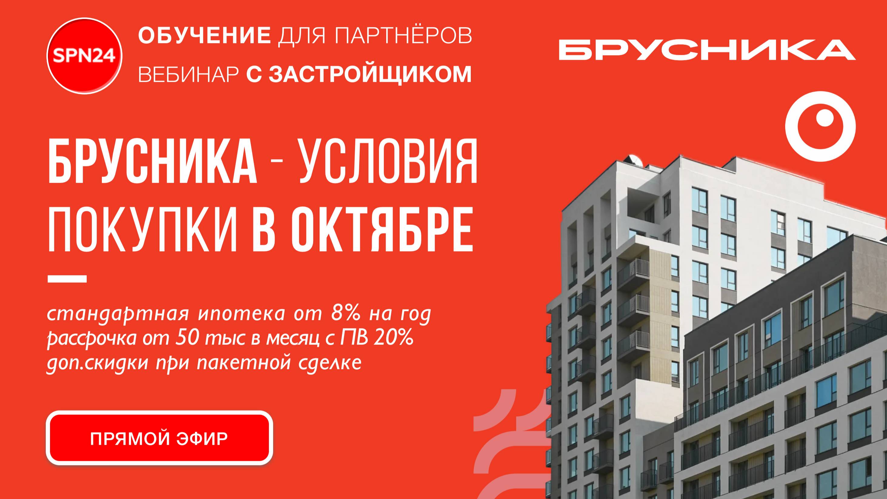 БРУСНИКА - ипотека, рассрочка и другие инструменты продаж в октябре