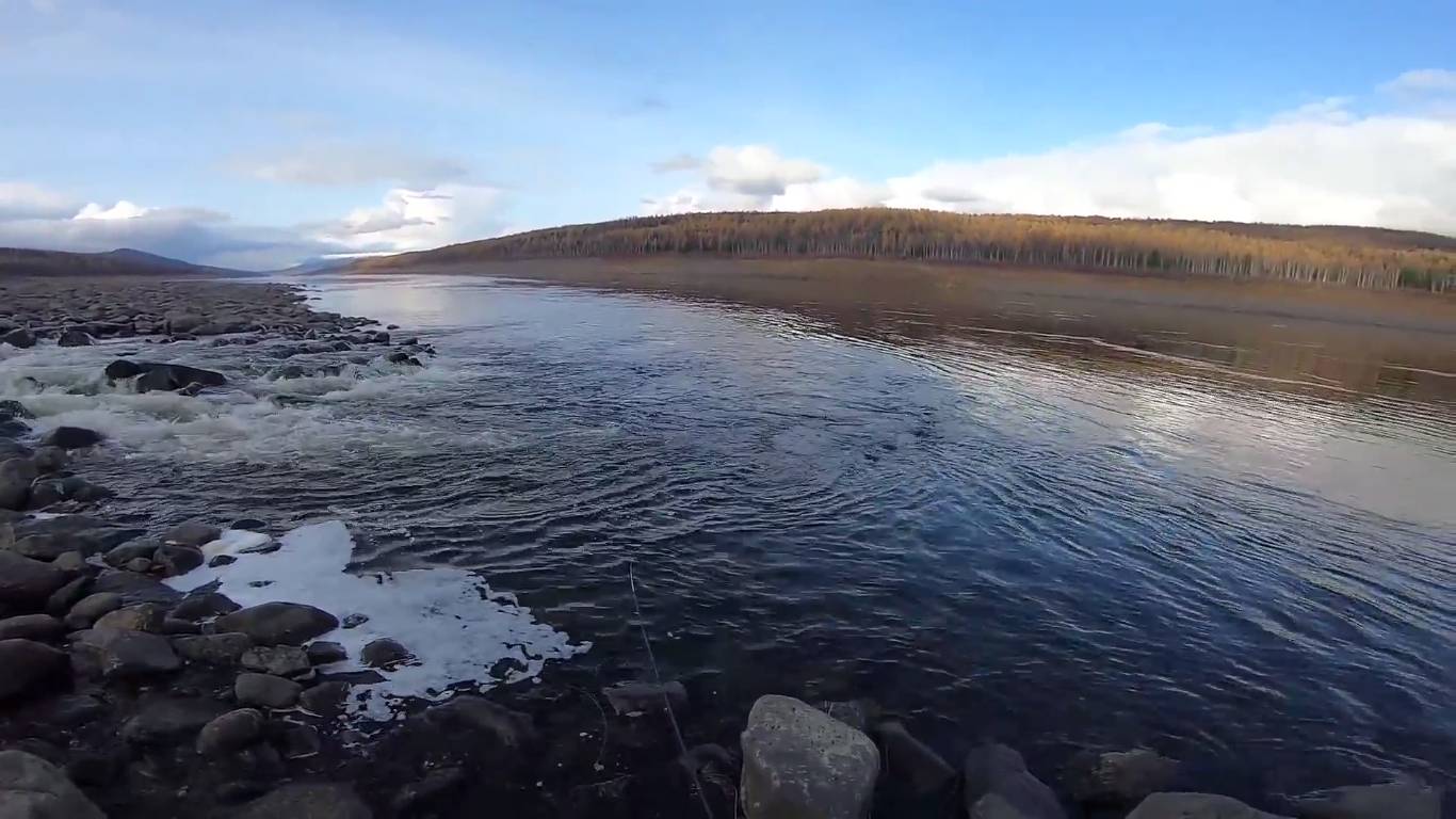 Рыбалка на реке Нижняя Тунгуска, ловля хариуса, экстрим. Часть 3.