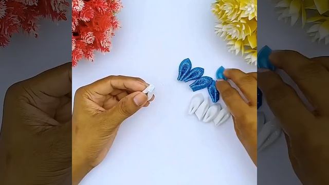 Цветочки из глиттерного фоамирана🌸