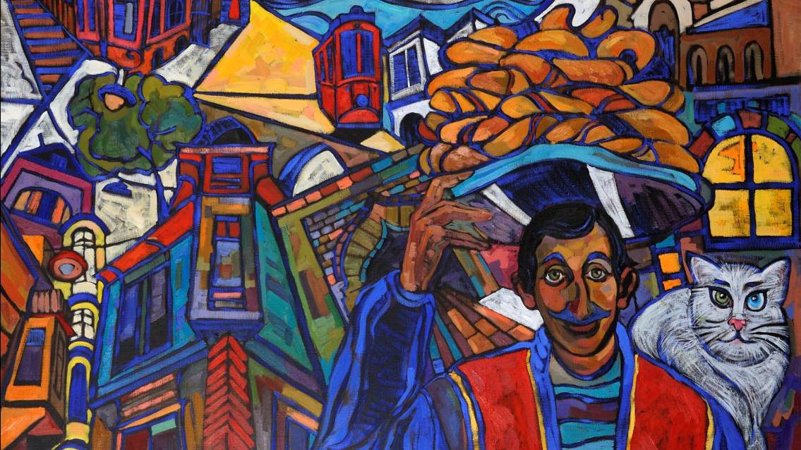 "Продавец бубликов и его Ванский кот" превращаются в "Традиции".  Художник Лиана Мкртчян и АБМ-ИИ