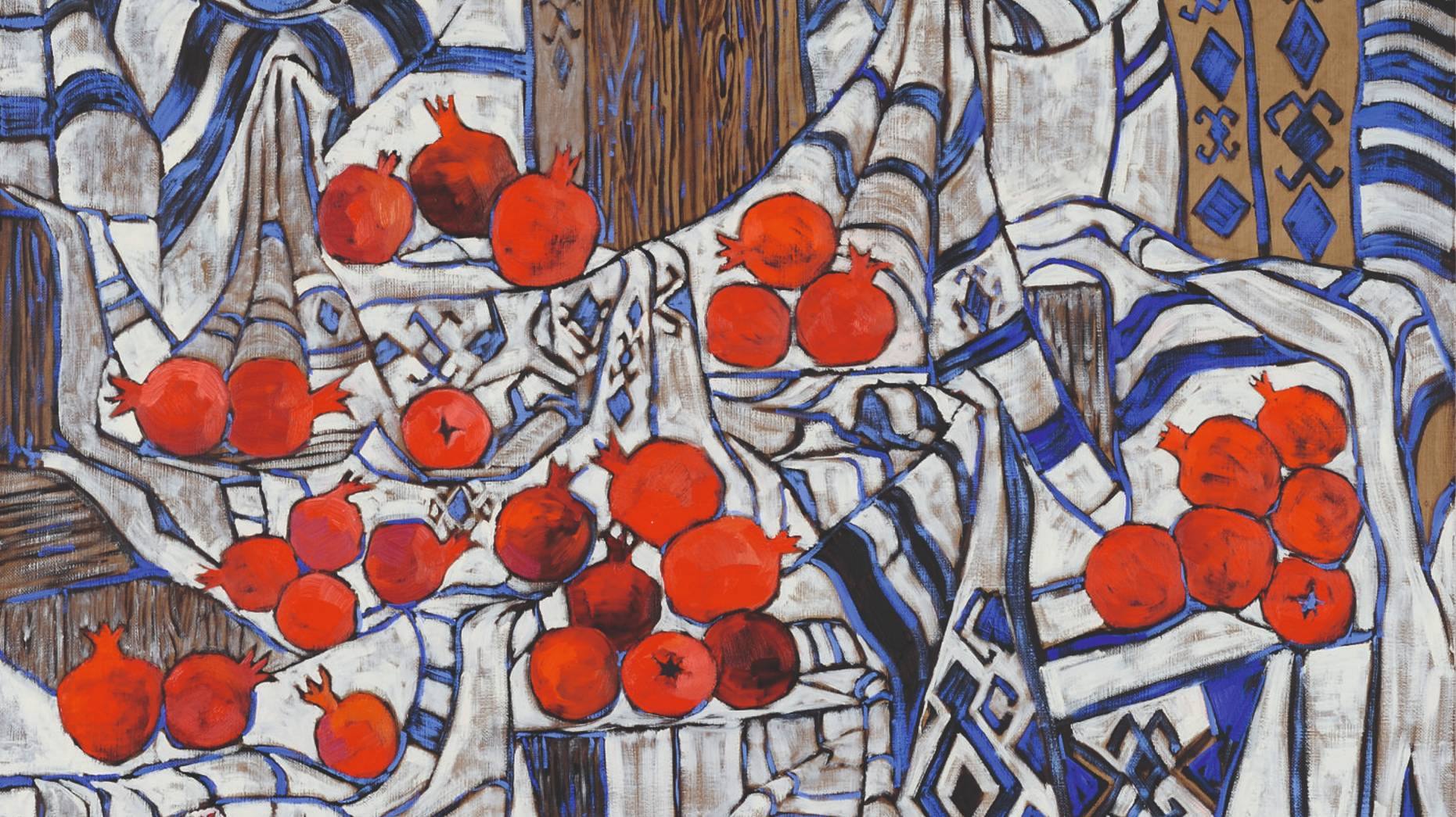 "Гранаты на белом" превращаются в картину "Башкирский мед"  Художник Лиана Мкртчян  и АБМ-ИИ