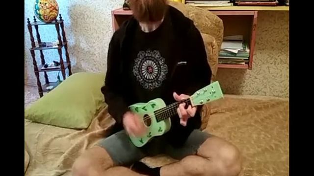 Песня донская казачья "Не по морю" на укулеле