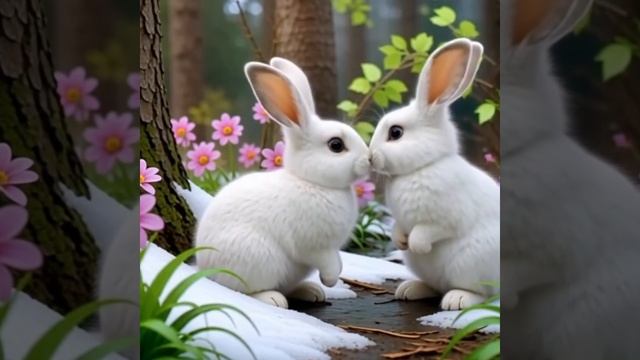 Милые зверята. Зайки.