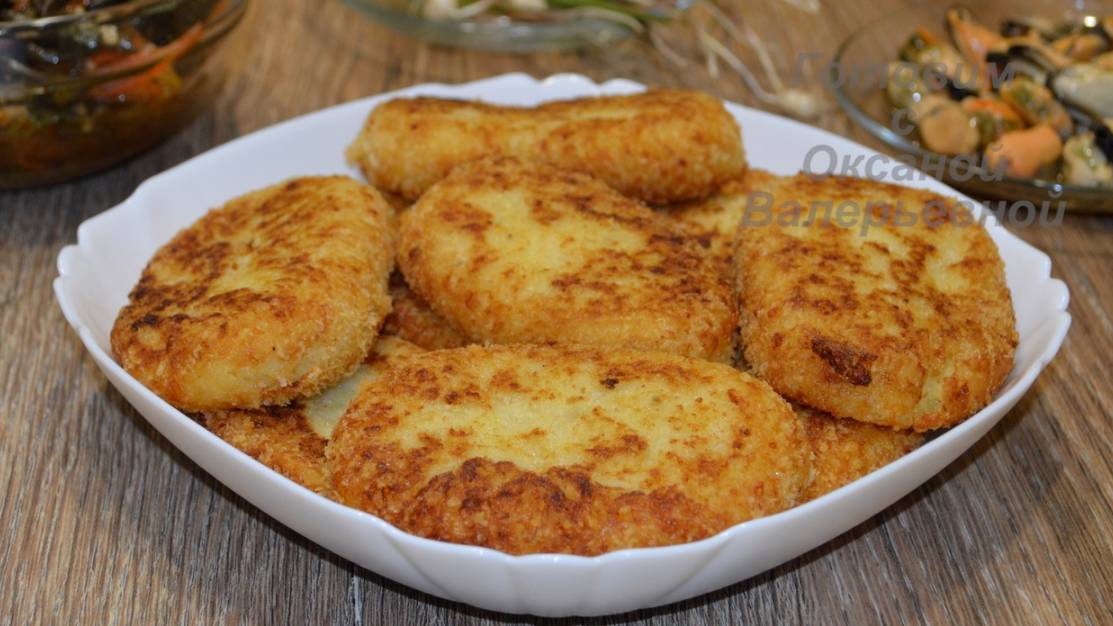 Картофельные котлеты с сыром. Быстрый и вкусный гарнир. Готовим с Оксаной Валерьевной.