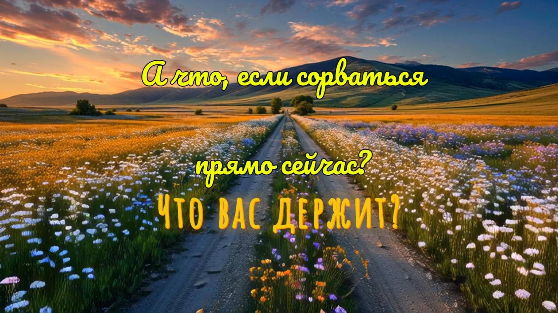 Брось всё и поехали. Куда? Неважно/ Только мы вдвоём