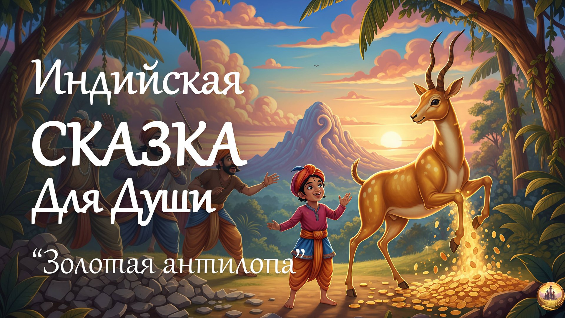 Индийская СКАЗКА ДЛЯ СНА "Золотая антилопа" 🌙Любимая с детства ИСТОРИЯ НА НОЧЬ под звуки камина