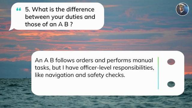 Third Officer Interview. Part 1. Questions 1-10. Английский для моряков.