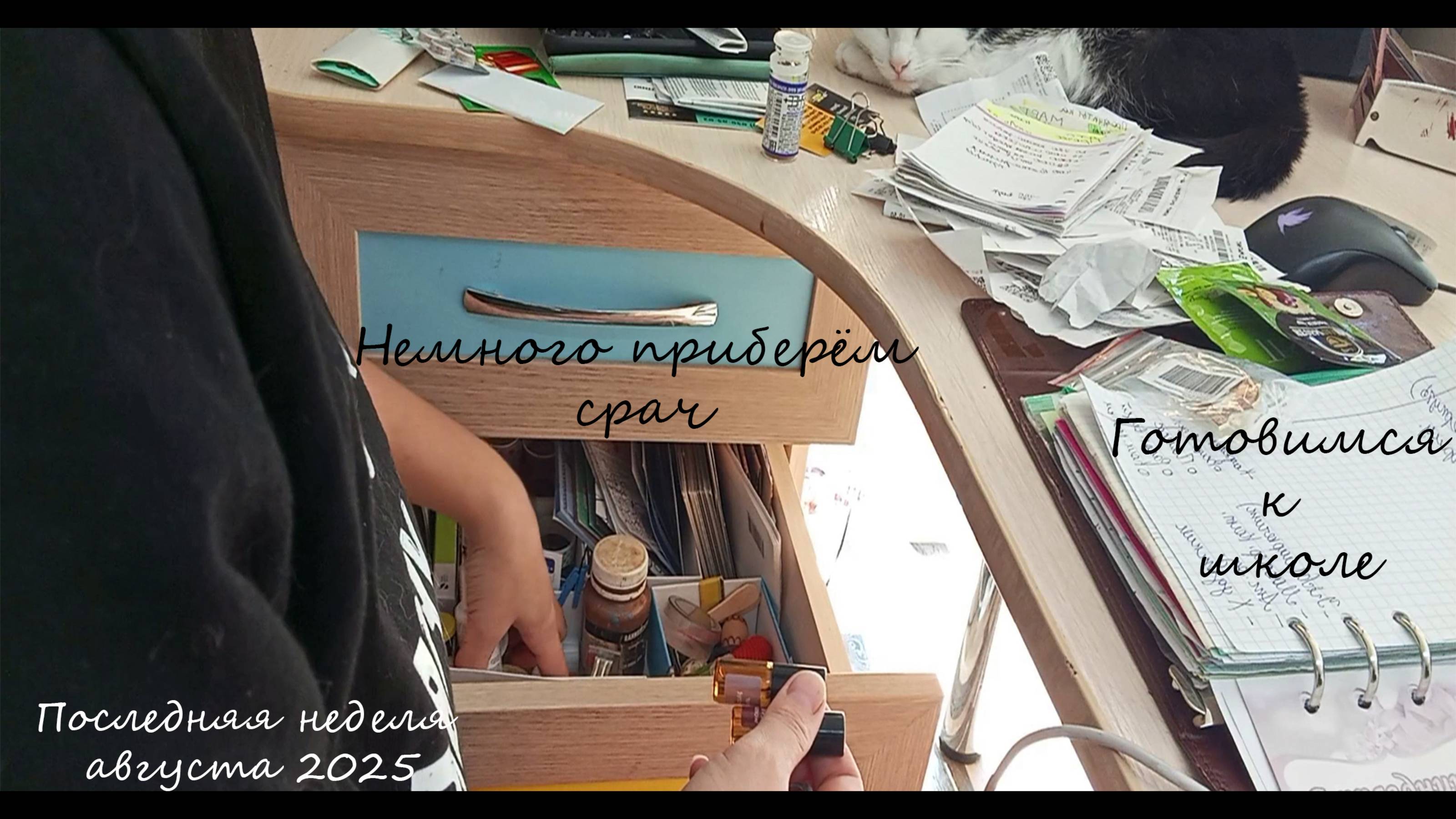 Уборка в ящиках, сбор яблок, (одеваем или надеваем?) учебники