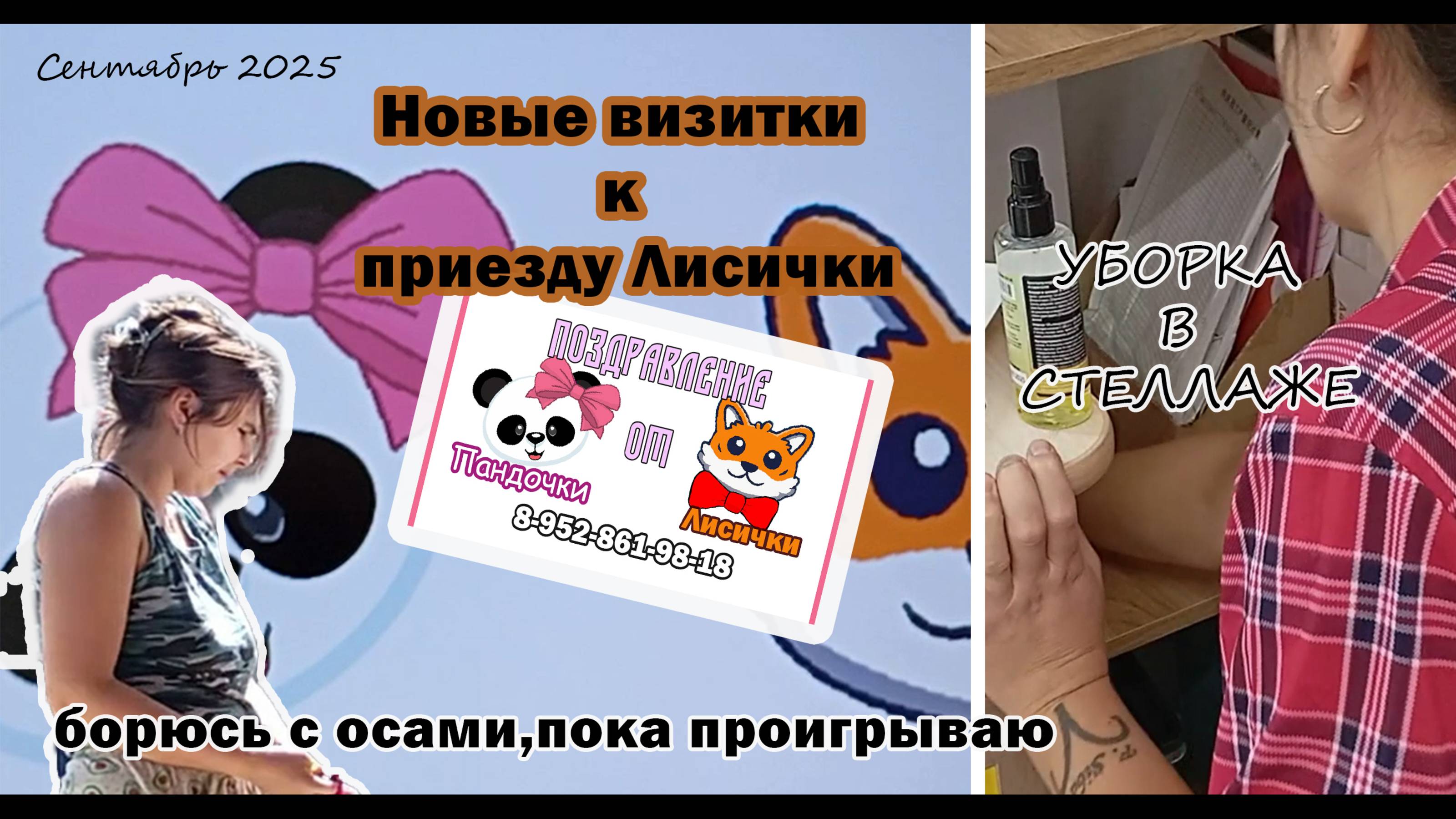 Начало сентября, уборка, осы, ёлка, визитки и лиса