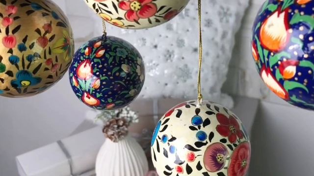 Набор ёлочных украшений ШАРЫ 'АНВОЛАН', папье-маше, 7 см, 6 шт., 523558 ...