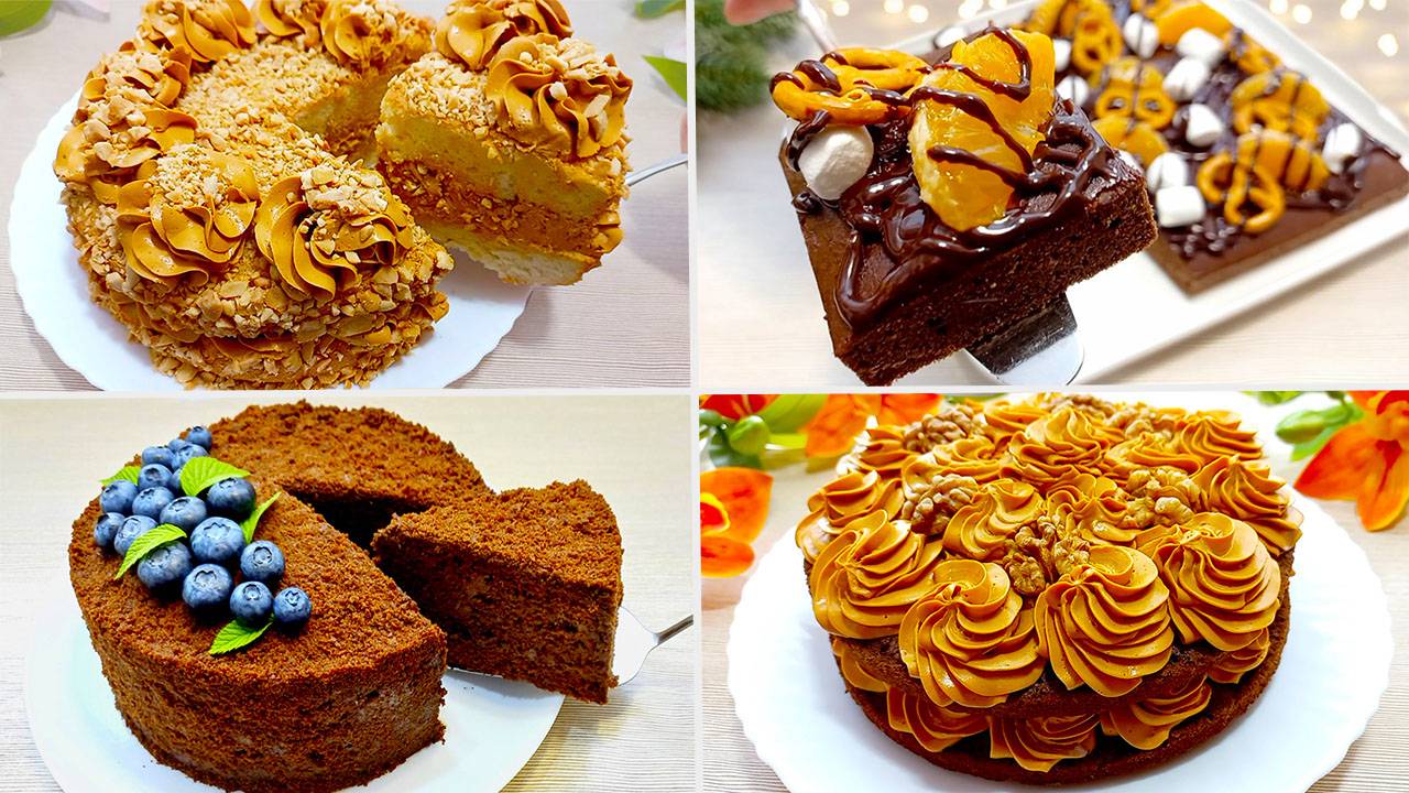 😋Топ-4 Супер Вкусных Торта На Праздник! Рецепты На Любой Вкус!