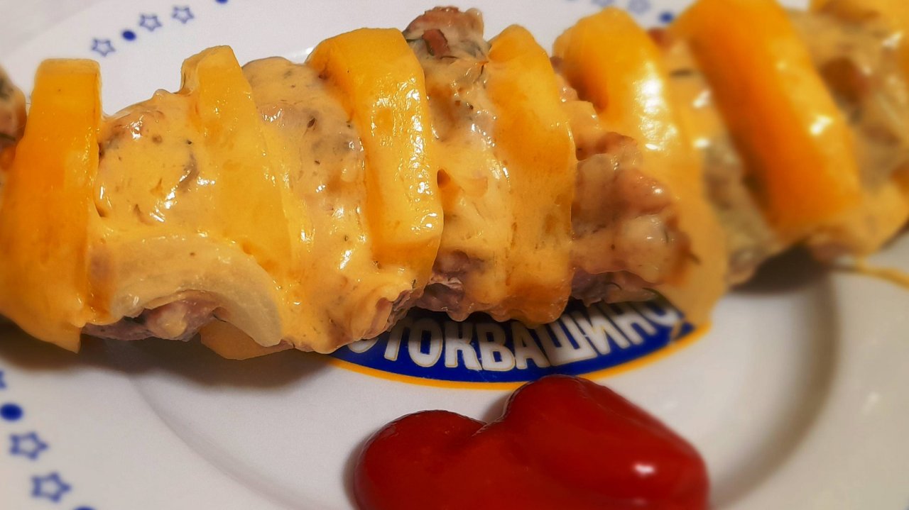 Шашлычки из фарша с картофелем