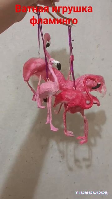 ватная игрушка#фламинго из ваты#cotton wool toy