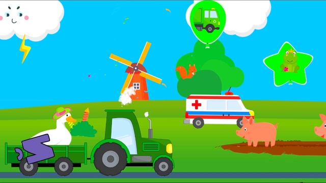 Учим Буквы и Цифры вместе с животными и шариками #4/ Развивающий мультфильм смотреть для самых мален