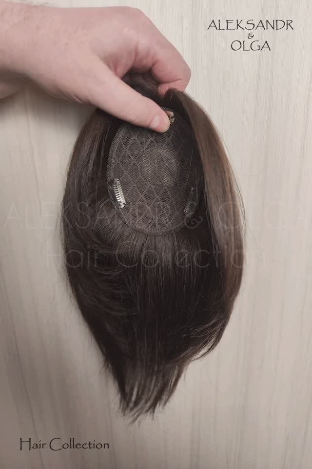 Теменная НАКЛАДКА - трессовая, с макушкой - В НАЛИЧИИ (арт. ТЗНрк - 068) #изделияизволос #постиж