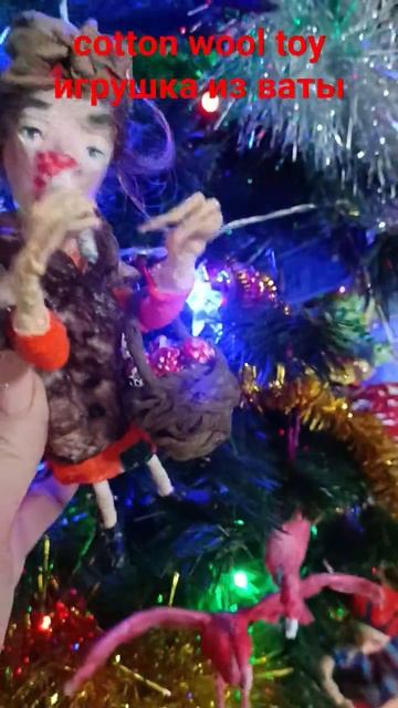 cotton wool toy#баба Яга из ваты#ватная игрушка