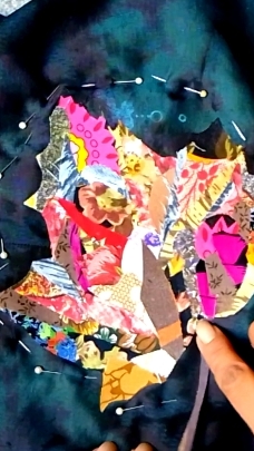 Аппликация из лоскутков с эффектом Акварели на двусторонней клеевой основе!