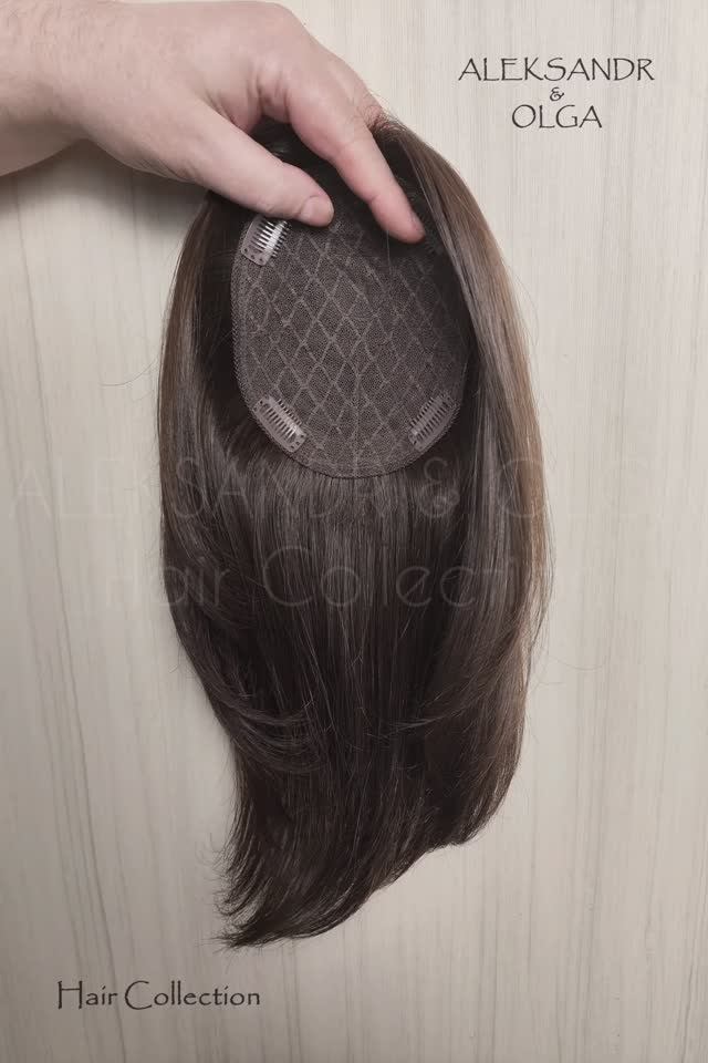 Теменная НАКЛАДКА - трессовая, с макушкой - В НАЛИЧИИ (арт. ТЗНрк - 042) #изделияизволос #постиж