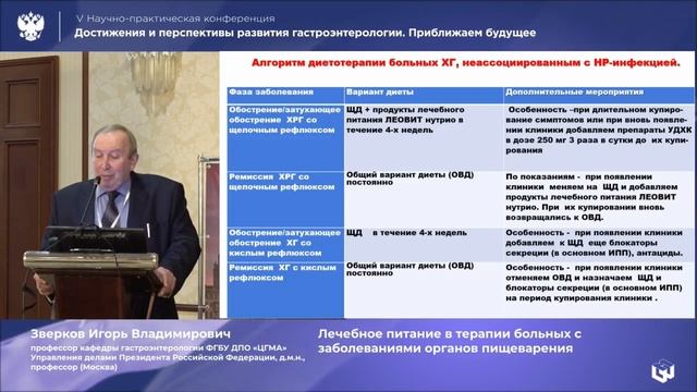 Зверков Игорь Владимирович Лечебное питание в терапии больных с заболеваниями органов пищеварения