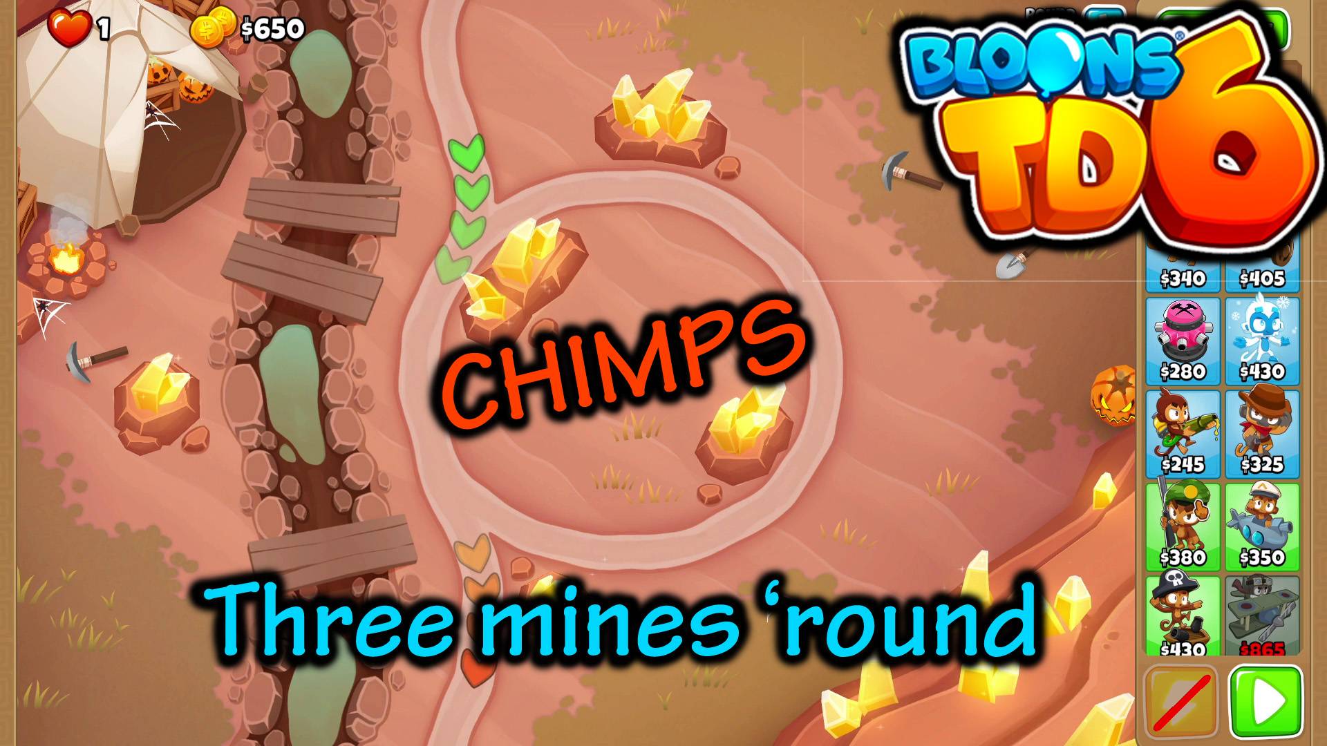 [BTD6] Three mines 'round - CHIMPS - смотреть видео онлайн от ...