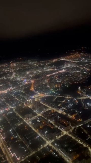 Ночной Санкт-Петербург, рейс а/к Россия на Сухом Суперджете 100