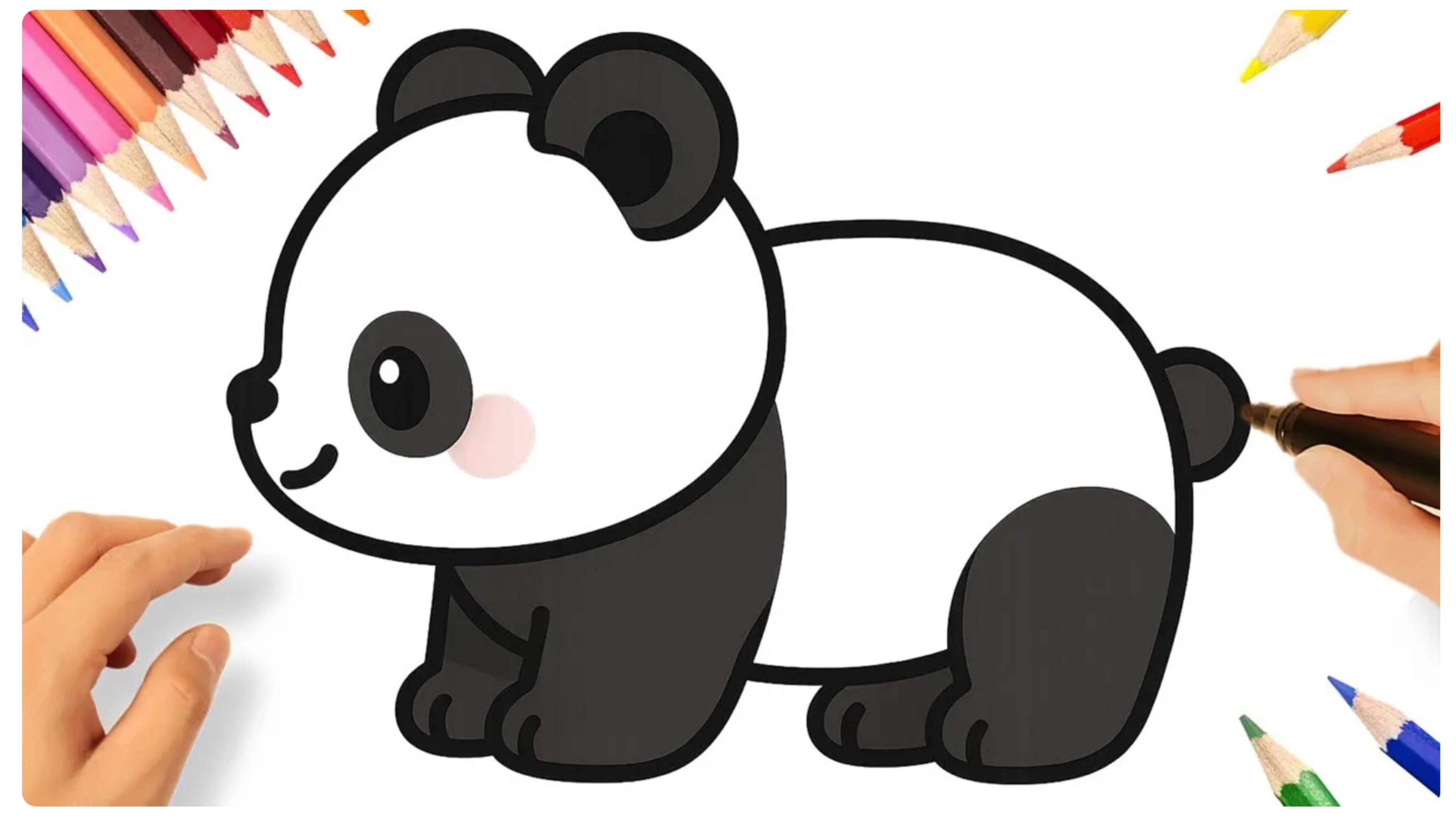 КАК ЛЕГКО НАРИСОВАТЬ СТОЯЧУЮ ПАНДУ 🐼💗