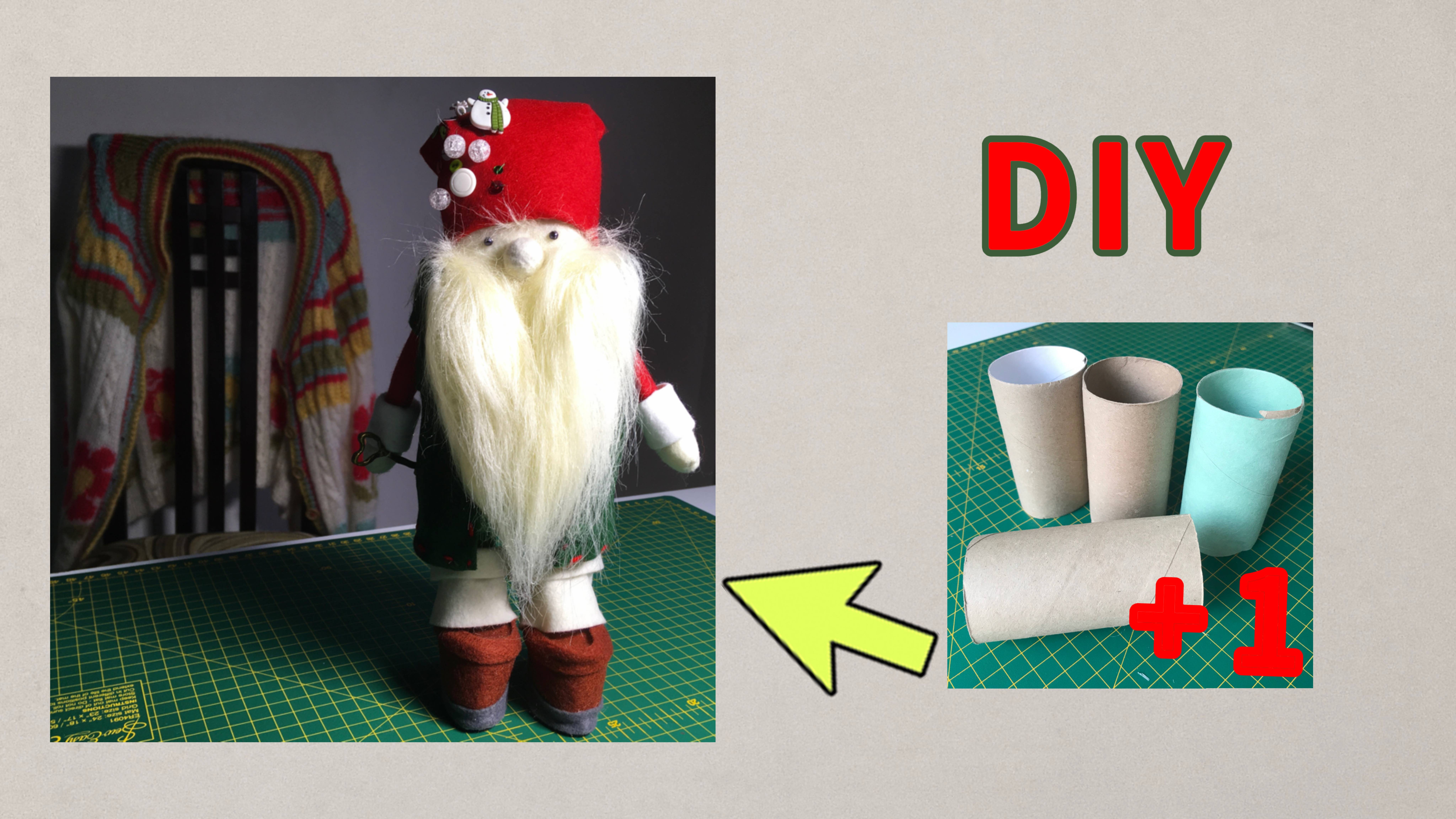 Рождественский Гном из втулок, DIY🎄новогодний декор интерьера, мастер-класс 🎄