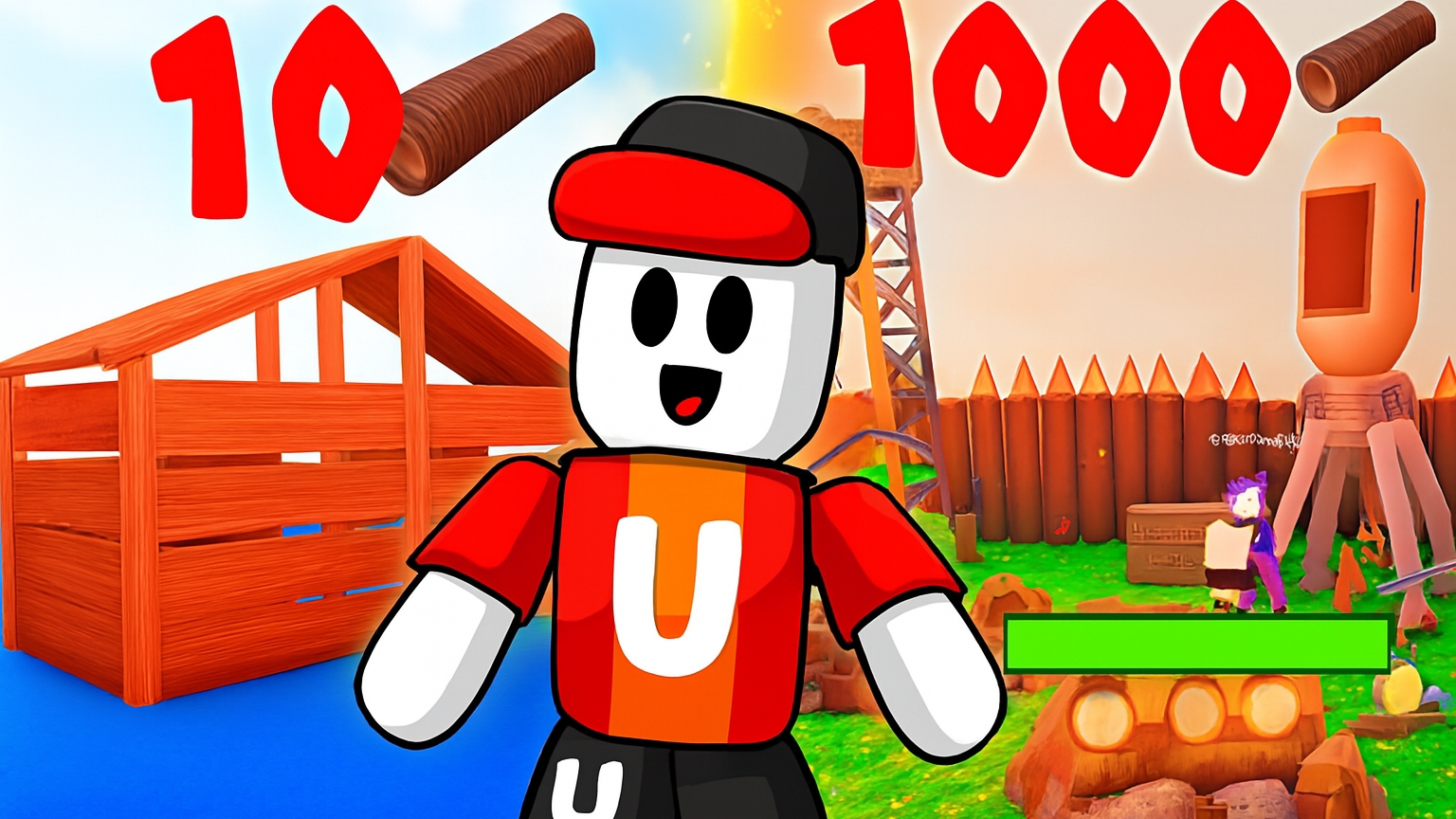 База из 10 100 1000 Ресурсов в 99 Ночей в Лесу Роблокс Roblox