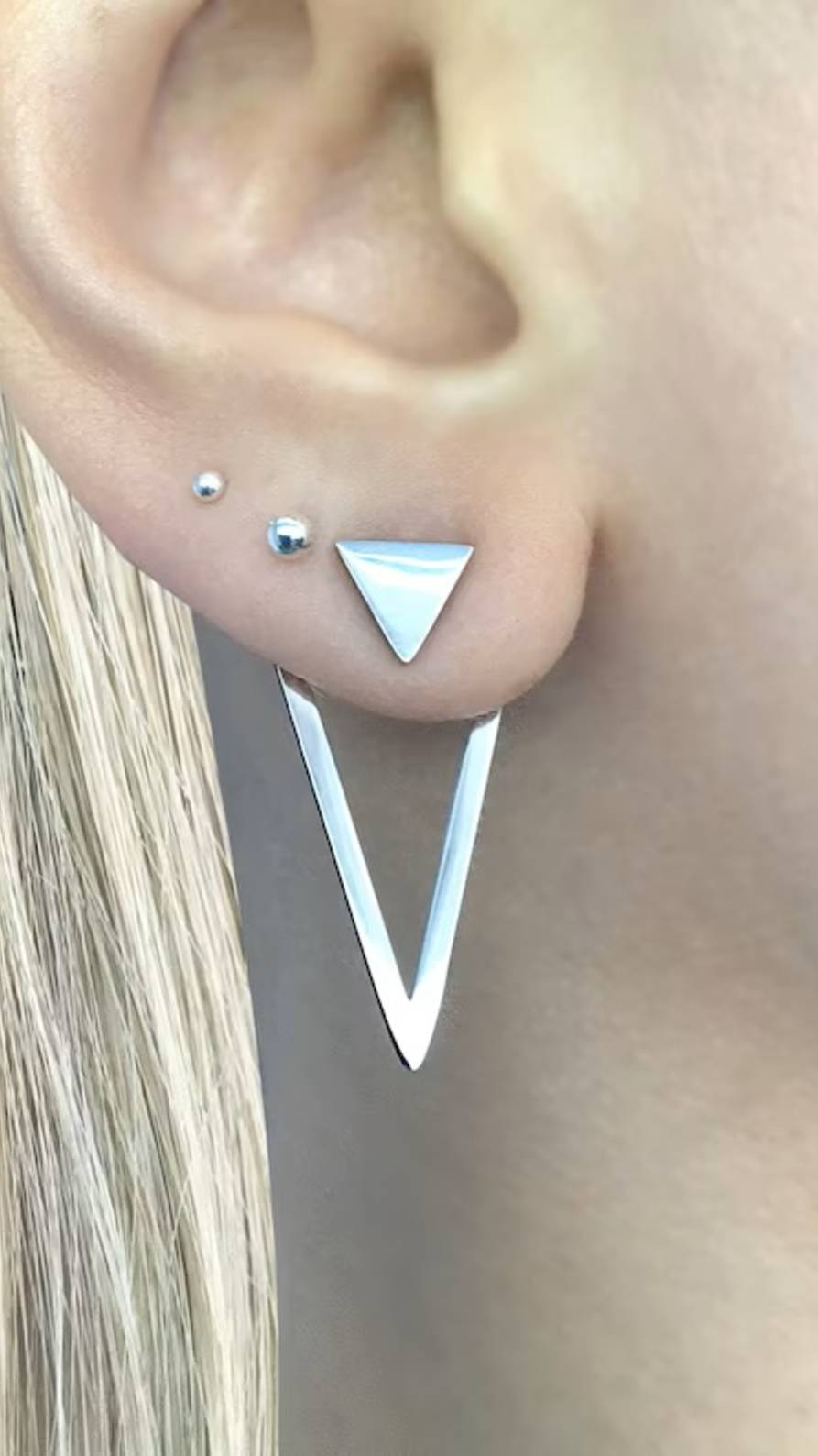 Серьги-джекеты "Зеркальные треугольники" от StarfallShop