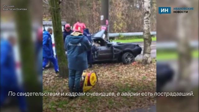 В Иванове автолюбитель столкнулся с бетонным столбом