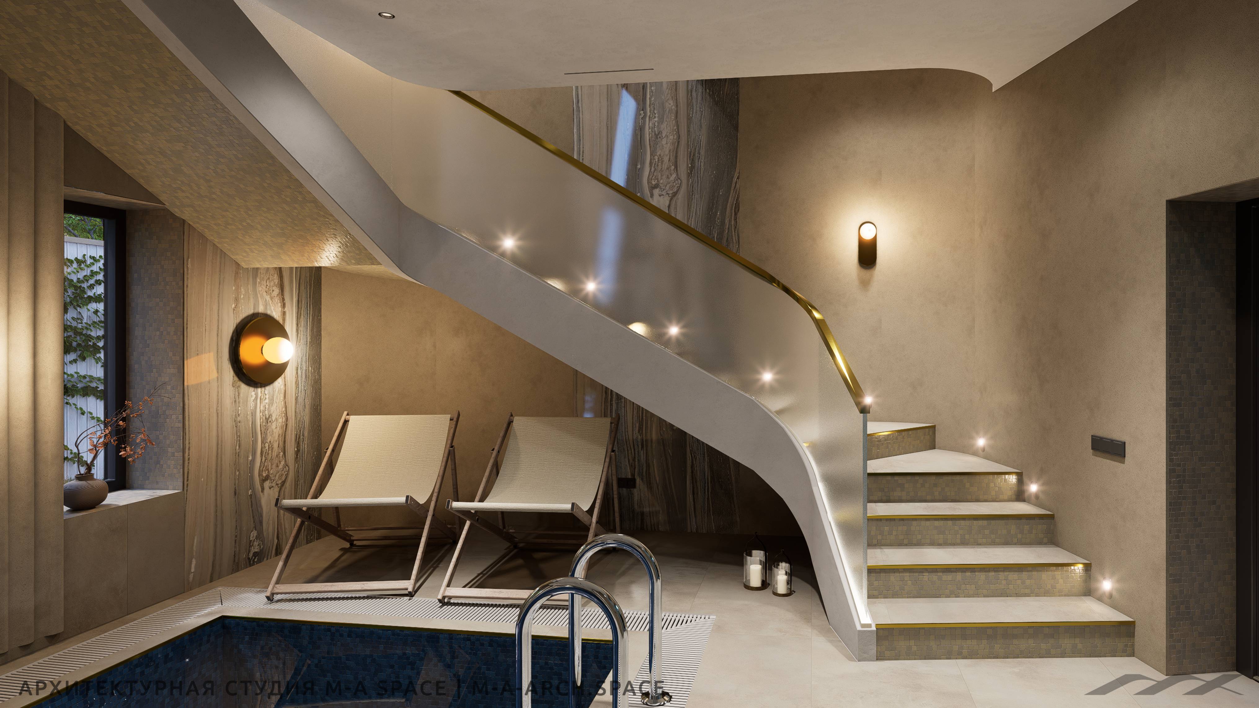 Бассейн c бесконечной гладью воды от Архитектурной студии M-A SPACE