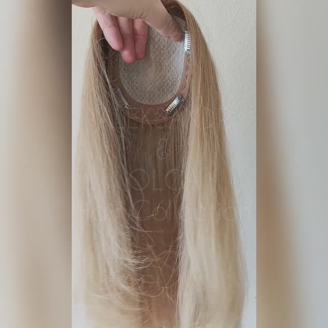 Теменная НАКЛАДКА - на шёлке (с имитацией кожи головы) #натуральнаянакладка #теменнаянакладка