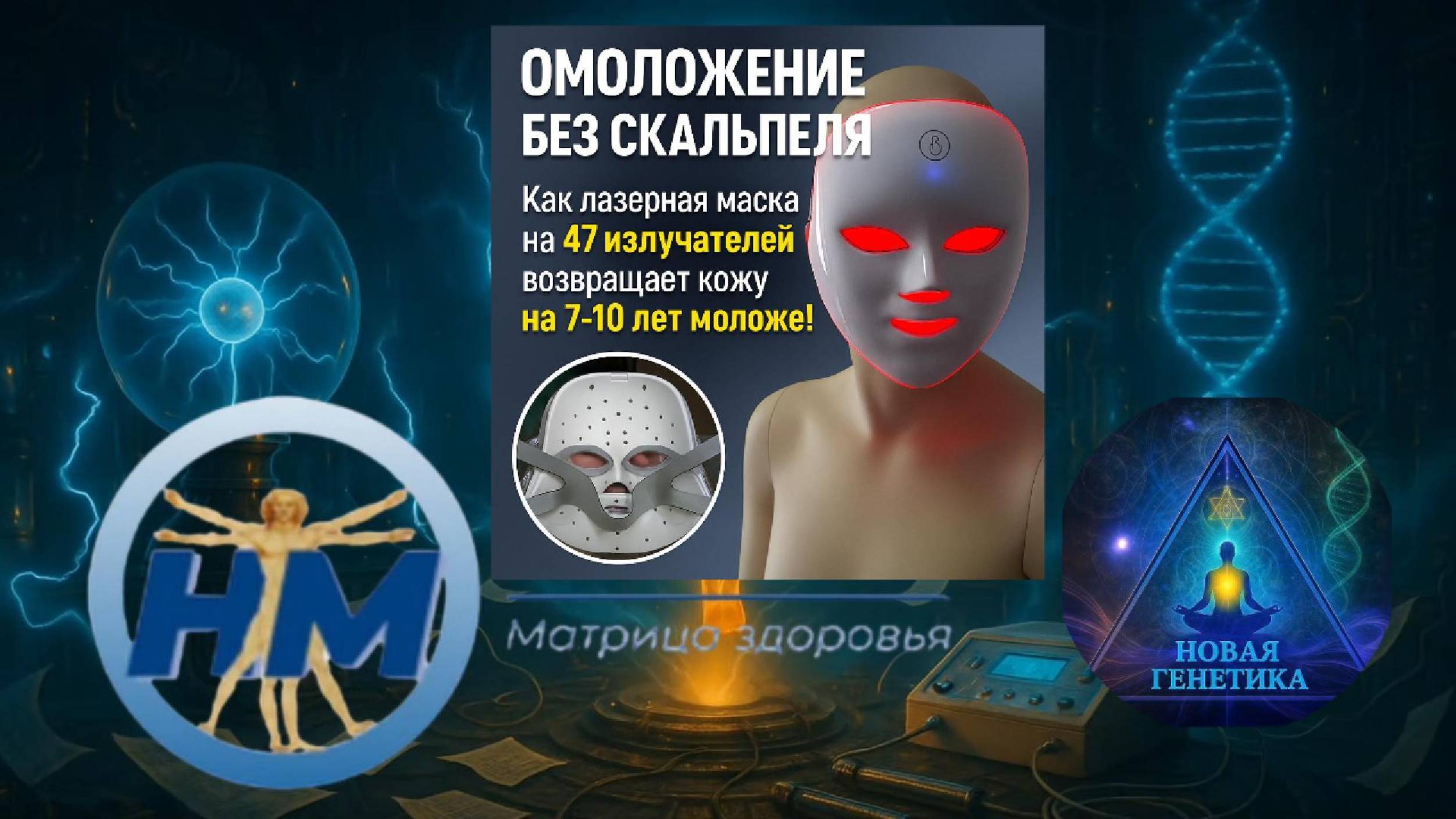 Омоложение без скальпеля: как лазерная маска на 47 излучателей возвращает кожу на 7-10 лет моложе !