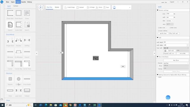 6. создание проема с помощью инструмента балка и отверстие