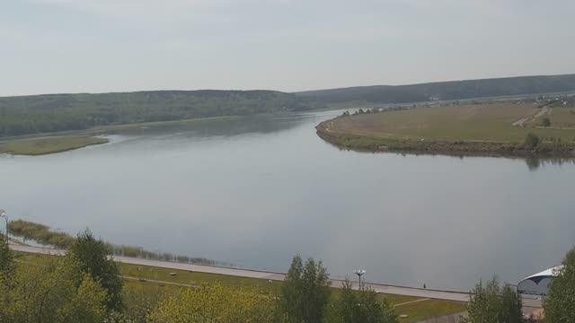 Смотровая площадка в Томске, на берегу реки Томь.