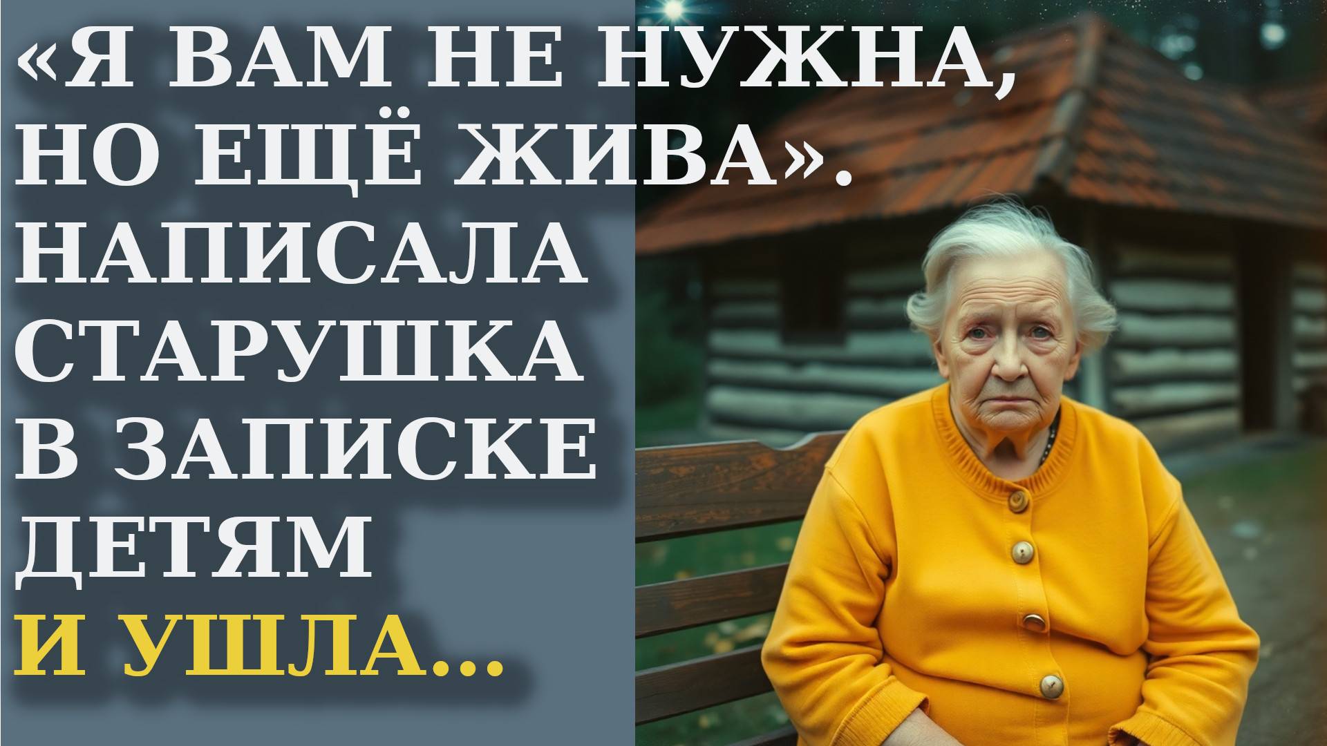 Лучше уж у чужих жить буду чем с такими родными. Написала старушка в записке детям. А потом