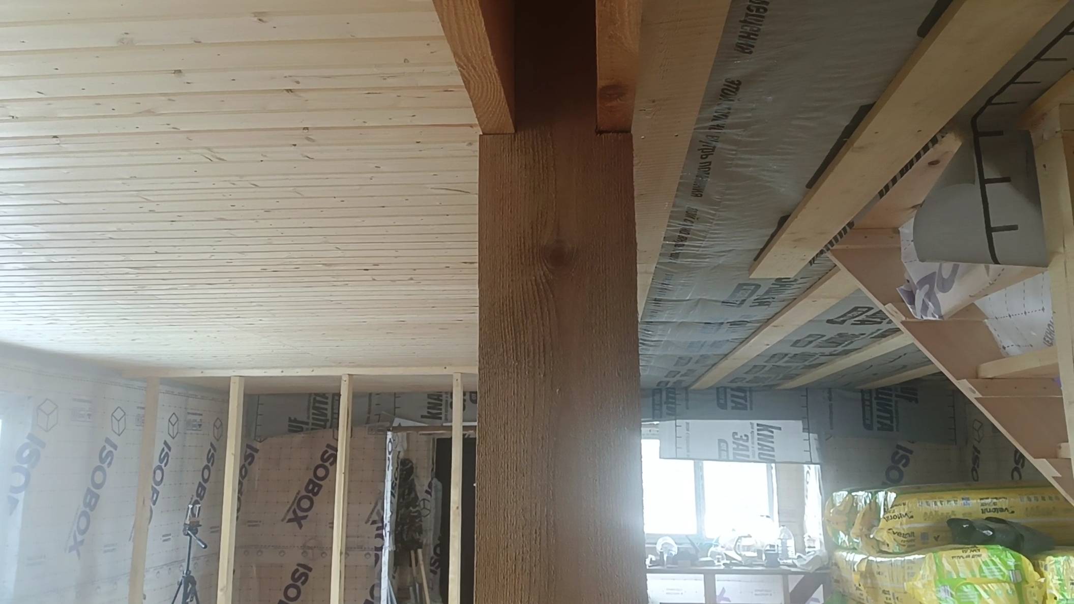 Потолок из вагонки. Дом Сани и Кати.