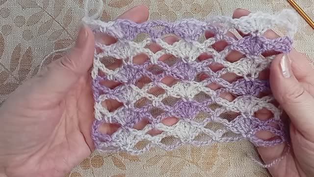 Вязание крючком. Простой узор для начинающих.