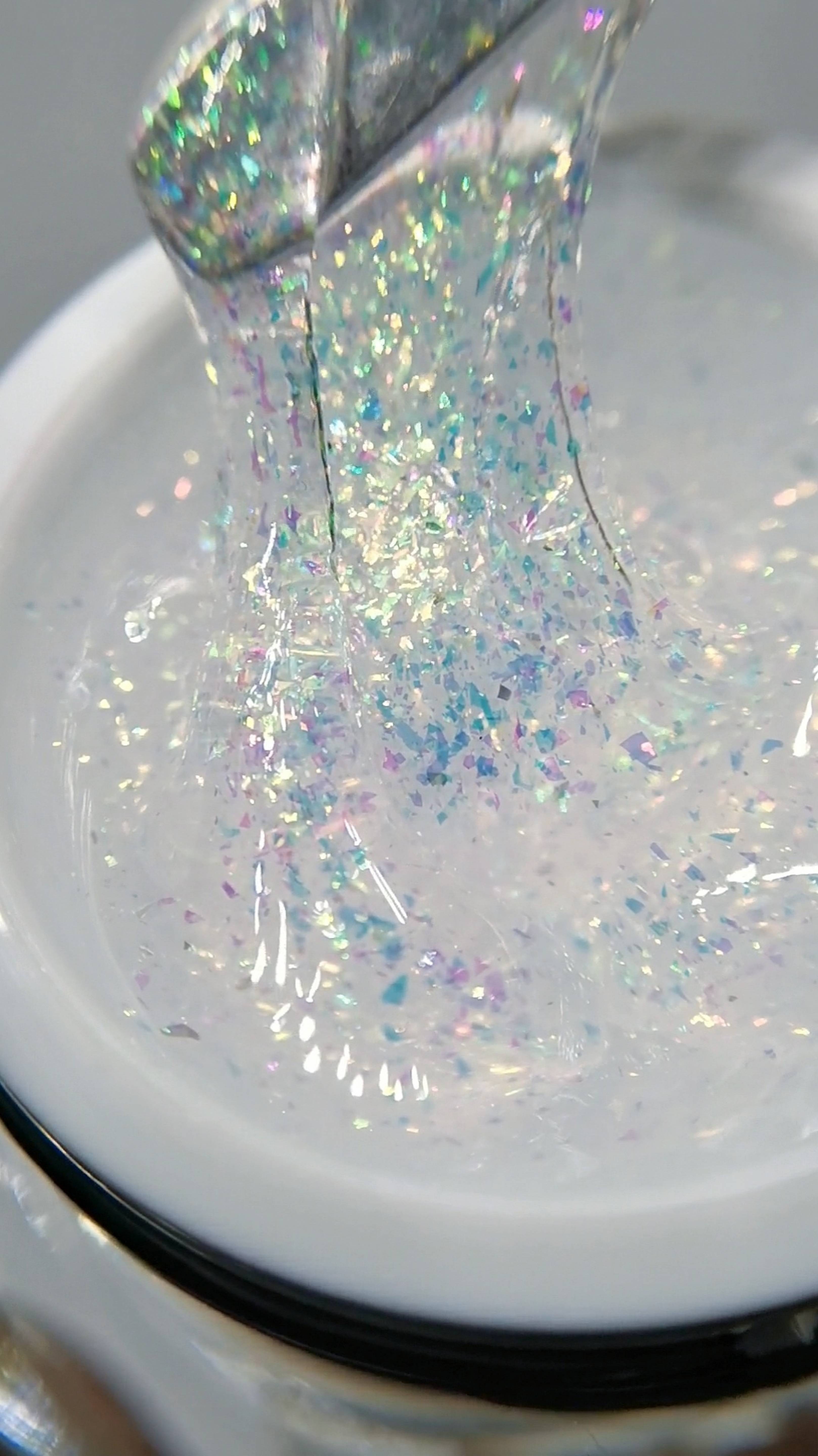 AS Shimmer Gel G01 прозрачный гель с хлопьями юки