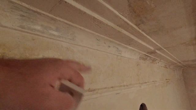 День 91-92. Установка остатков лепнины.  Реставрация потолка с дранкой и гипсовой лепниной.