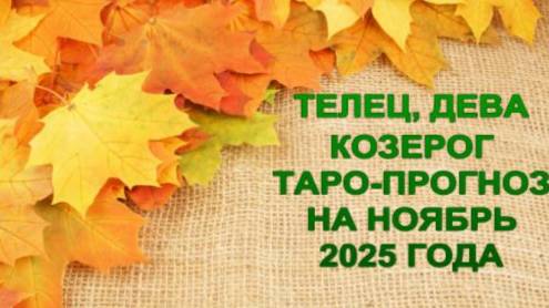 ТЕЛЕЦ, ДЕВА,КОЗЕРОГ ТАРО-ПРОГНОЗ НА НОЯБРЬ 2025 ГОДА